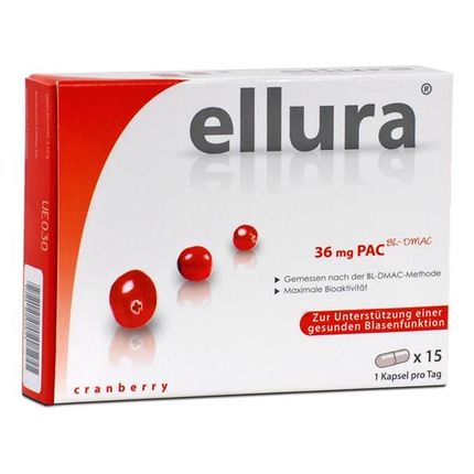 Ellura capsules, for healthy bladder maintenance.